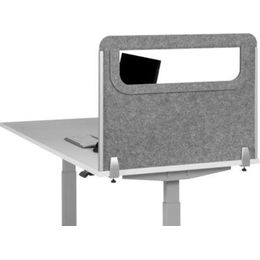 bakkerelkhuizen Schreibtisch-Akustik-Trennwand BE Safety Screen Seitenwand, mit Fenster, Dicke 10 mm, B 800 x T 20 mm, hellgrau