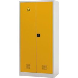Chemikalienschrank ASECOS CF-CLASSIC, Fl&uuml;gelt&uuml;ren, Front Sicherheitsgelb, B 950 x T 500 x H 1950 mm