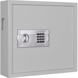 Schl&uuml;sselschrank SLE 80, f&uuml;r die Wandmontage, 80 Haken, mit Einwurfschlitz, T&uuml;ranschlag rechts, Elektronikschloss mit Batterien, inkl. Verankerungsmaterial, B 460 x T 130 x H 430 mm, Stahlblech, lichtgrau RAL 7035