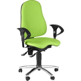 Topstar B&uuml;rostuhl SENSUM, Permanentkontakt, mit Armlehnen, Lendenwirbelst&uuml;tze, 3D-Orthositz, apfelgr&uuml;n