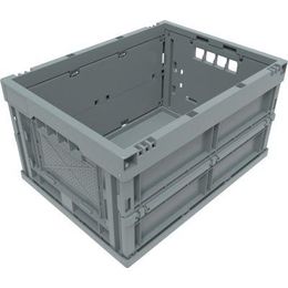 EURO-Ma&szlig; Faltbox 4322, ohne Deckel, f&uuml;r Lager- und Mehrwegtransport, Inhalt 20,3 Liter, grau