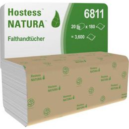 Kimberly-Clark&reg; Papierhandt&uuml;cher Hostess&trade; Natura&trade; 6811, Zick-Zack-Falzung, 2-lagig, 20 x 180 Blatt, Recyclingpapier, grau