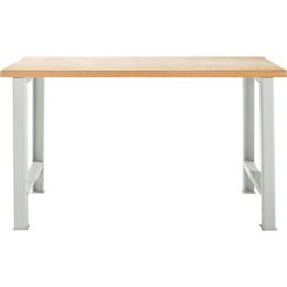 Sch&auml;fer Shop Modulare Werkbank Sch&auml;fer Shop Select, Grundeinheit, Buche Multiplexplatte, bis 500 kg, B 1500 x T 700 x H 840 mm, Lichtgrau ral 7035