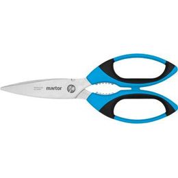 Sicherheitsschere Martor SECUPLUS 565, ergonomisch, Drahtkerbe und Krallen, Spezialschliff, L 218 x H 83 mm, rostfreier Stahl/GFK, blau-schwarz