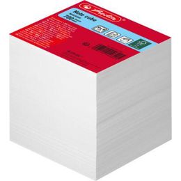Herlitz Notizklotz, B 90 x T 90 x H 90 mm, holzfreies Papier, wei&szlig;, 700 Blatt