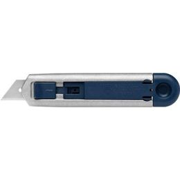 Sicherheitsmesser Martor Secunorm Profi25 MDP, werkzeugloser Klingenwechsel, metalldetektierbar, L 143 x B 17 x H 31 mm, Stahl/Aluminium/Kunststoff, blau