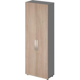 Sch&auml;fer Shop Sch&auml;fer Shop Select Schrank LOGIN, 6 Ordnerh&ouml;hen, B 800 x T 420 x H 2240 mm,graphit/Eiche