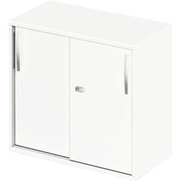 Sch&auml;fer Shop Sch&auml;fer Shop Select Ansatz-/Aufsatz-Schiebet&uuml;renschrank LOGIN, 2 Ordnerh&ouml;hen, B 800 x T 420 x H 726 mm, wei&szlig;/wei&szlig;