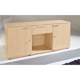 Sch&auml;fer Shop Sch&auml;fer Shop Select Sideboard, 2 T&uuml;ren + Schub, abschlie&szlig;bar, Spanplatte, B 1500 x T 420 x H 663 mm, Ahorn