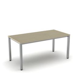 Schreibtisch NEVADA, 4-Fu&szlig;, Rechteck, Quadratrohr, B 1600 x T 800 x H 740 mm, Ahorn/alusilber