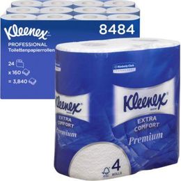 Kleenex&reg; Toilettenpapier 8484, 4-lagig, 6 P&auml;ckchen &aacute; 4 Rollen, 160 Blatt/Rolle, wei&szlig;
