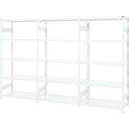 Regalkombination ORDO Professional, 1 Grundregal + 2 Anbauregale, 15 B&ouml;den, modular, Fachlast 185 kg, Feldlast 1200 kg, B 3980 x T 435 x H 2000 mm, verkehrswei&szlig;