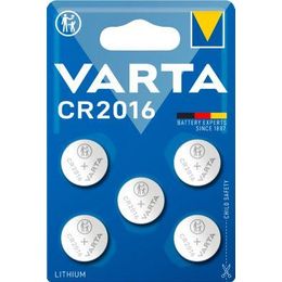 Knopfzelle Varta Professional Electronics CR2016, Spannung 3 V, Kapazit&auml;t 90 mAh, Lithium, 5 St&uuml;ck