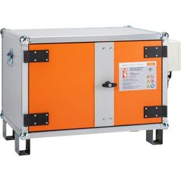 CEMO Akku-Ladeschrank Premium Plus 5/8, 1-phasig, mit CH-Stecker, bel&uuml;ftet, Stapelf&uuml;&szlig;e, B 890 x T 660 x H 620 mm, lichtgrau/reinorange