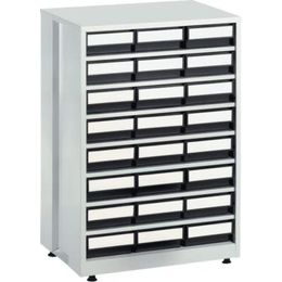 treston Schubladenmagazin 2440 Geh&auml;use grau, 24 Schubladen Grau, 7 B&ouml;den, 240 kg, bis 336 Sortierungen