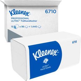 Kleenex&reg; Ultra&trade; Papierhandt&uuml;cher 6710, 3-lagig, wei&szlig;, 31,8 x 21,5 cm, Interfold-Faltung, 15 Packungen &aacute; 96 T&uuml;cher