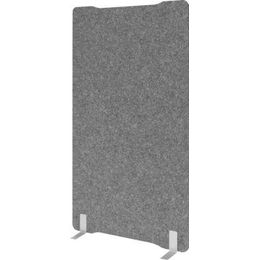 Akustik-Stellwand, freistehend, Schallabsorberklasse C, B 1000 x T 25 x H 1800 mm, Schallschutzvlies, grau-meliert