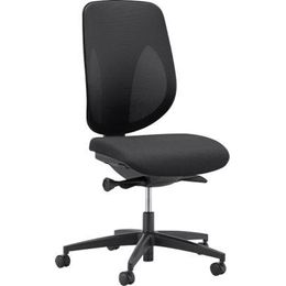 Giroflex B&uuml;rostuhl 353, ohne Armlehnen, Auto-Synchronmechanik, Muldensitz, 3D-Netz-R&uuml;ckenlehne, schwarz/schwarz
