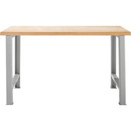 Sch&auml;fer Shop Modulare Werkbank Sch&auml;fer Shop Select, Grundeinheit, Buche Multiplexplatte, bis 500 kg, B 1500 x T 700 x H 840 mm, Wei&szlig;aluminium ral 9006