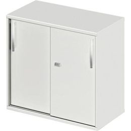 Sch&auml;fer Shop Sch&auml;fer Shop Select Ansatz-/Aufsatz-Schiebet&uuml;renschrank LOGIN, 2 Ordnerh&ouml;hen, B 800 x T 420 x H 726 mm, lichtgrau/lichtgrau
