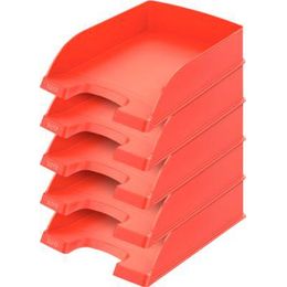 Leitz&reg; Ablagekorb Standard 5227, Kunststoffl, 5 St&uuml;ck, hellrot