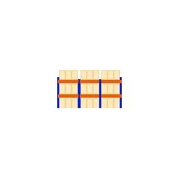 SCHULTE LAGERTECHNIK Schulte Palettenregal, Grundregal, B 8444 x T 1100 x H 3000 mm, 3 Ebenen, Palettengewicht bis 500 kg, Feldlast 5395 kg, blau/orange