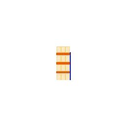 SCHULTE LAGERTECHNIK Schulte Palettenregal, Anbauregal, B 2786 x T 1100 x H 3000 mm, 4 Ebenen, Palettengewicht bis 800 kg, Feldlast 8720 kg, blau/orange