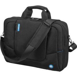 Laptoptasche Stop Ocean Plastic GRANADA RPET, f&uuml;r 1 Notebook bis 17" & 1 Tablet, Vorfach & Hauptfach, abnehmbarer Schultertrageriemen & Trolleyband, Recycling-PET, schwarz