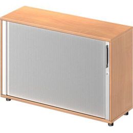 Sch&auml;fer Shop Sch&auml;fer Shop Genius Querrollladenschrank TETRIS WOOD, 2 OH, B 1200 mm, H&ouml;he inkl. Gleiter, Buche-Dekor