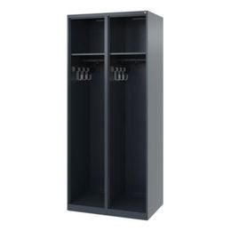 C+P Feuerwehrspind Evolo, Modell EXPERT, 2 Abteile, B 800 x T 500 x H 1850 mm, Bodengleiter, anthrazitgrau RAL 7016