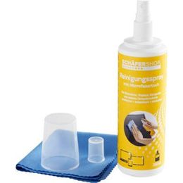 Sch&auml;fer Shop Monitor Reinigungsspray Sch&auml;fer Shop Select, f&uuml;r Displays & Computerzubeh&ouml;r, antistatisch, streifen- & alkoholfrei, mit Microfasertuch, 250 ml