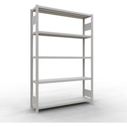 SCHULTE LAGERTECHNIK Schulte MULTIplus250 Steckregal, Grundregal, 5 Fachb&ouml;den, bis 250 kg je Fachboden, werkzeuglos montierbar B 1300 x T 300 x H 2000, lichtgrau