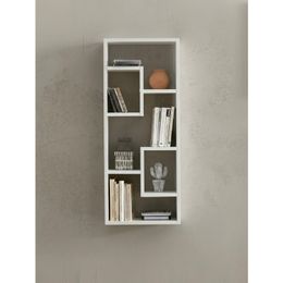 KADIMA DESIGN Wandregal Holz Freischwebend Modern, Wei&szlig; 36x15x90 cm