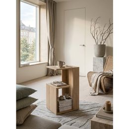 KADIMA DESIGN Beistelltisch Holz Modern Eckig, Sonoma 30x35x61 cm