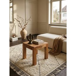 KADIMA DESIGN Beistelltisch Massivholz Landhausstil Design MUMBAI, Akazie 45x45x40 cm