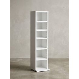 KADIMA DESIGN B&uuml;cherregal &ndash; Wei&szlig;, 21x91x25,5 cm, 6 F&auml;cher, schmal, Flur/Kinderzimmer