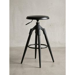 KADIMA DESIGN Barhocker &ndash; Schwarz Metall, h&ouml;henverstellbar, ohne Lehne, 72&ndash;80 cm, 100 kg, Industrial-Stil