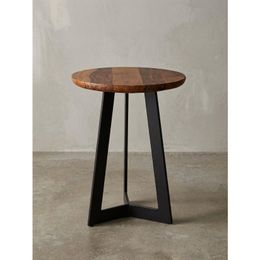 KADIMA DESIGN Beistelltisch &ndash; Massivholz Metall 35x45x35 cm Industrial
