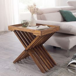 KADIMA DESIGN Beistelltisch &ndash; Massivholz Klappbar 55x38 cm Landhaus