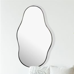 KADIMA DESIGN Wandspiegel Asymmetrisch Metall Schwarz 40x80 cm Moderner Rahmen