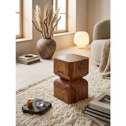 KADIMA DESIGN Beistelltisch &ndash; Massivholz braun, rustikal, klein, 30x45x30 cm