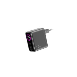 Ladeger&auml;t 70W GaN 2x USB C 1x USB mit LED Display und Power Delivery