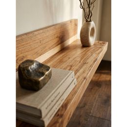 KADIMA DESIGN Wandregal MUMBAI Massivholz H&auml;ngend Landhausstil, Akazie 80x23x17 cm
