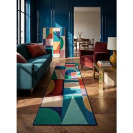 L&auml;ufer Geo-Patchwork Bunt 80 x 300 cm - DAHLIA KADIMA DESIGN