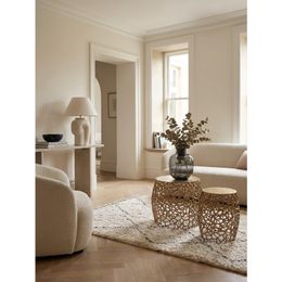 KADIMA DESIGN Beistelltisch Set &ndash; 2-teilig Aluminium Gold Rund Aststruktur