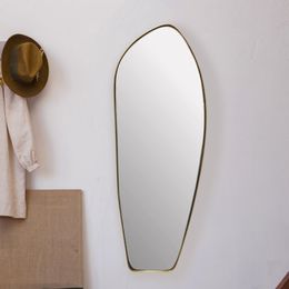 KADIMA DESIGN Wandspiegel Asymmetrisch Metall Gold 33x90 cm Modern