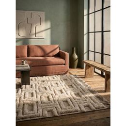 Wollteppich geometrisch Beige 160 x 230 cm - COPSE KADIMA DESIGN