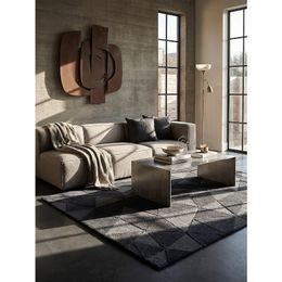Wollteppich geometrisch Anthrazit 160 x 230 cm - DEBEN KADIMA DESIGN