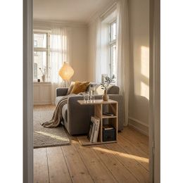 KADIMA DESIGN Beistelltisch Holz Modern Eckig, Sonoma 30x50x50 cm