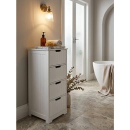 KADIMA DESIGN Badschrank Wei&szlig; 30x83x30 cm im Landhausstil aus MDF mit 4 Schubladen PATTI